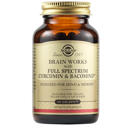 Solgar® | BRAIN WORKS WITH FULL SPECTRUM CURCUMIN & BACOMIND™ LICAPS™